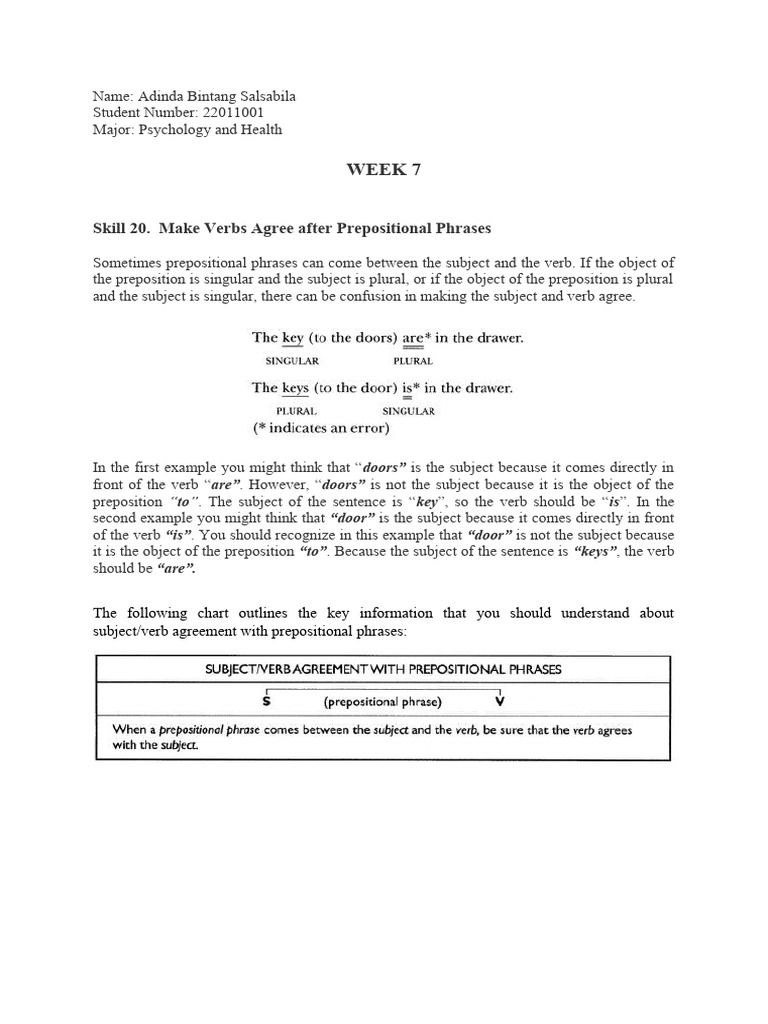 WEEK 7 - Structure SKills 210-21 | PDF | Subject (Grammar) | Verb