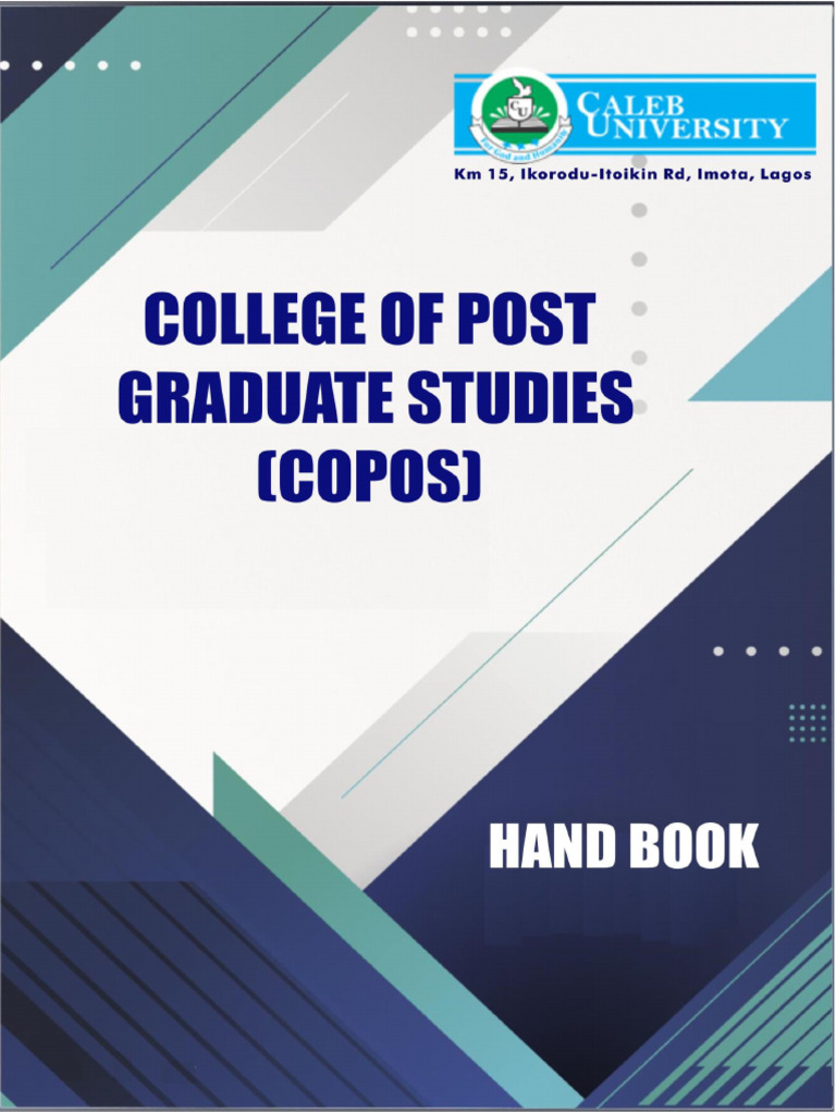 College of Post Graduate Studies Handbook | PDF | Postgraduate ...