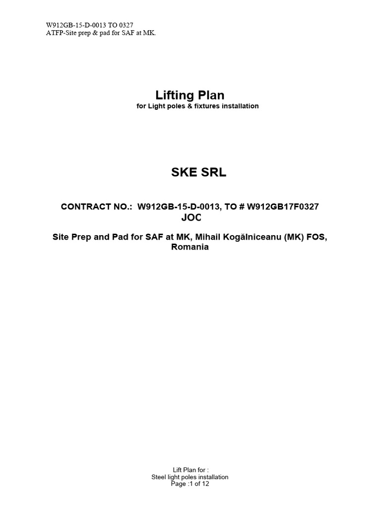 SLP & CLP Lift Plan Light Poles Installation | PDF | Crane (Machine) | Lightning