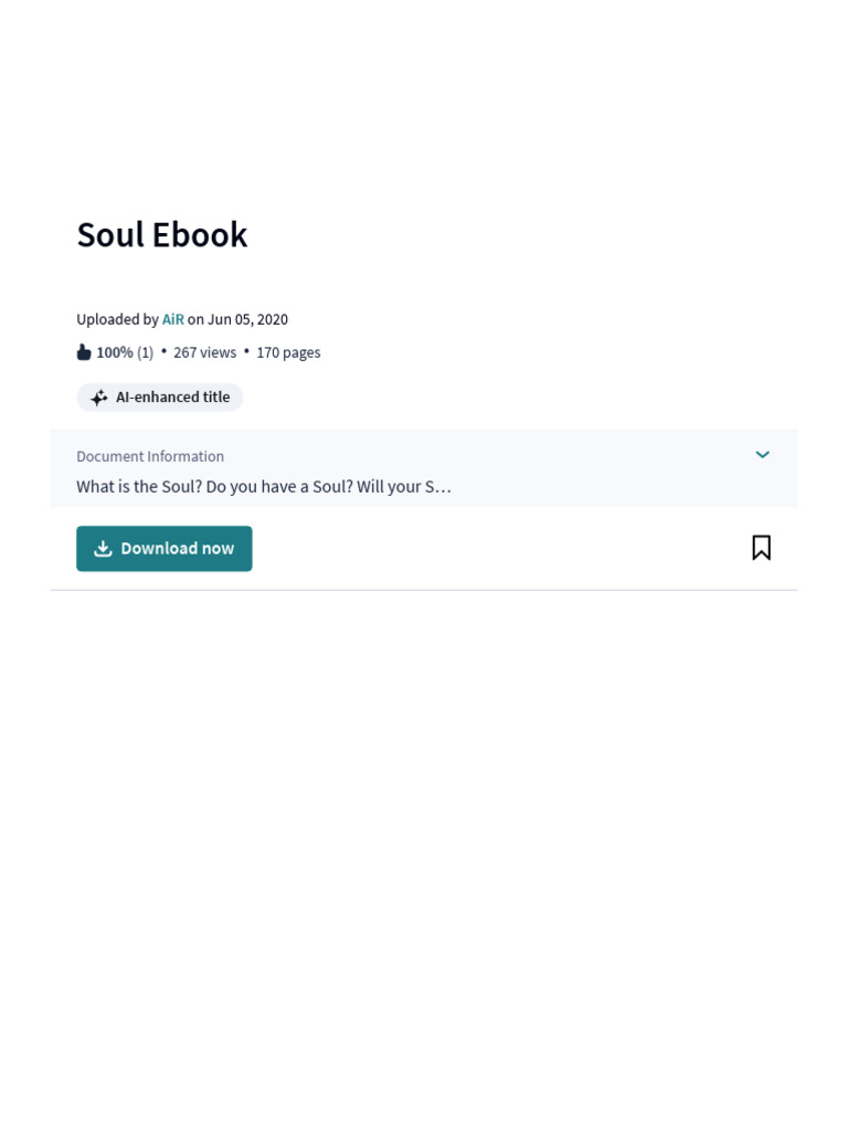 Soul Ebook Download Now Pdf Scribd Software 