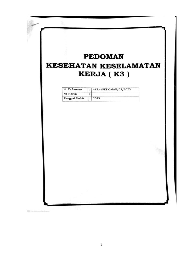 Dokumen K3 (PEDOMAN K3) | PDF