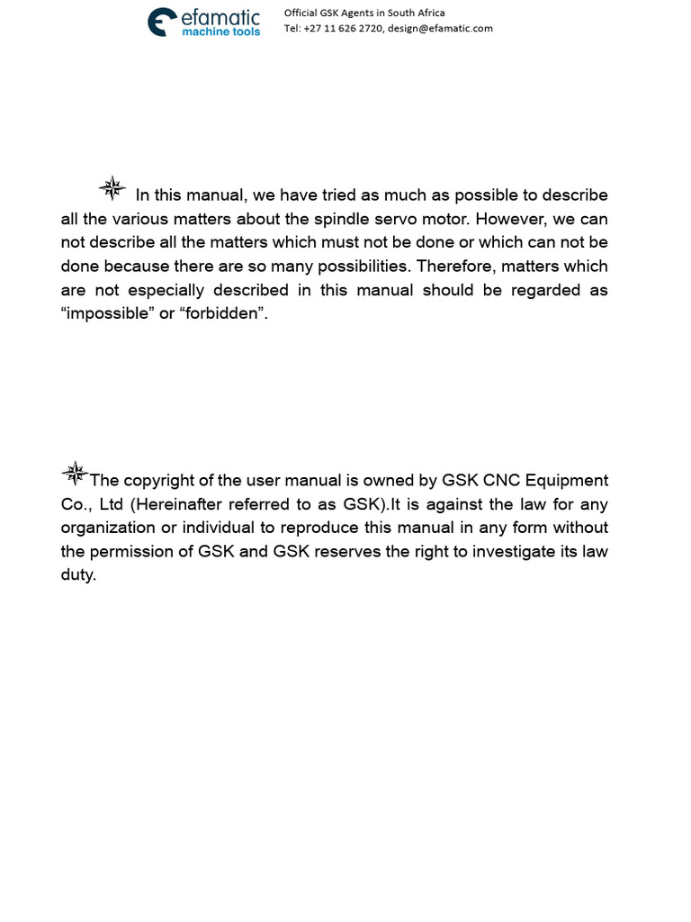 GSK ZJY Spindle Motor Manual Efamatic 1 | PDF | Electric Motor ...