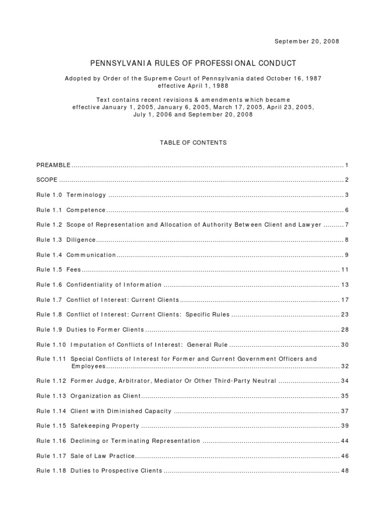 Rules of Professional Conduct | PDF | Informed Consent | Lawyer