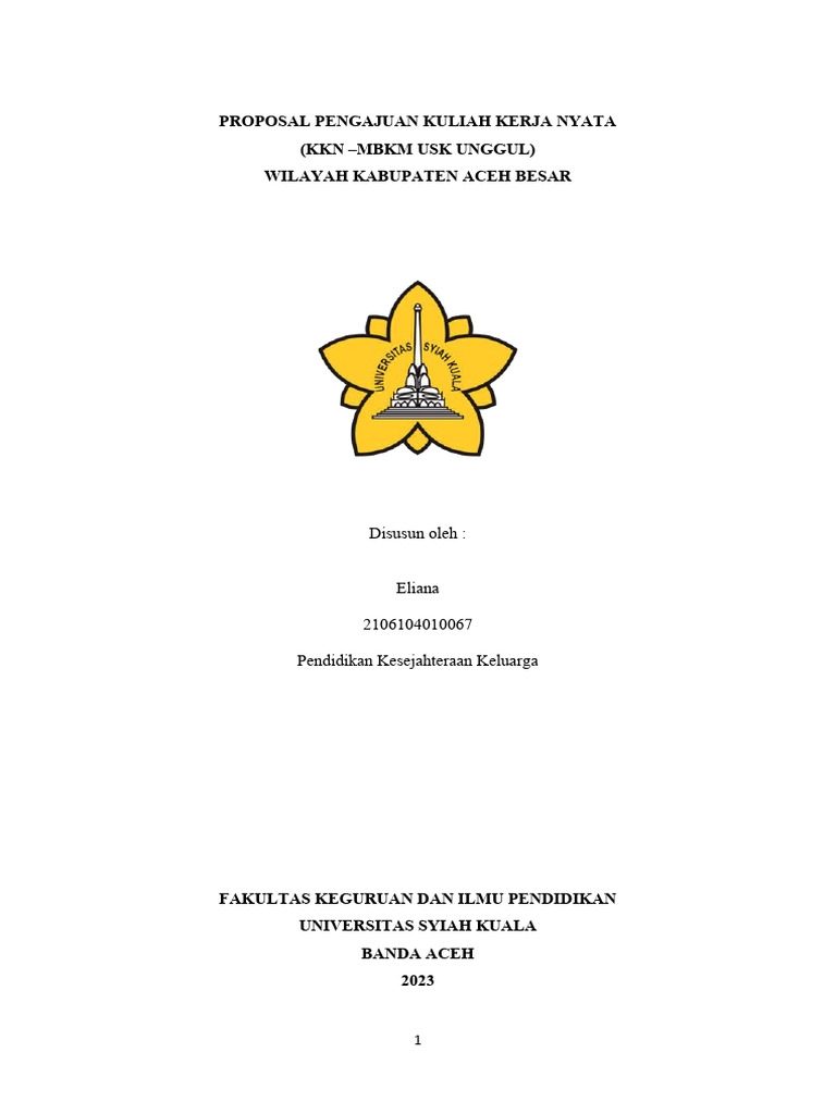 Proposal Pengajuan KKN | PDF