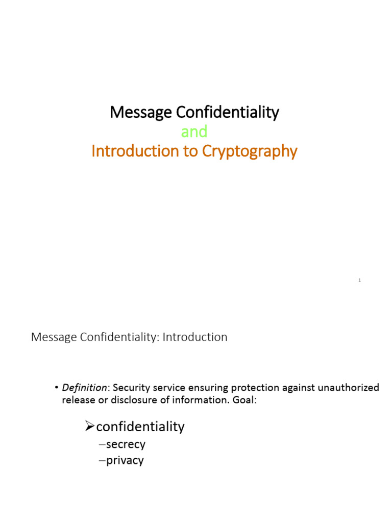 05-Cryptography Intro | PDF | Cryptography | Secure Communication