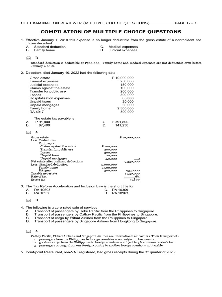 Compilation of MCQ | PDF | Taxes | Value Added Tax