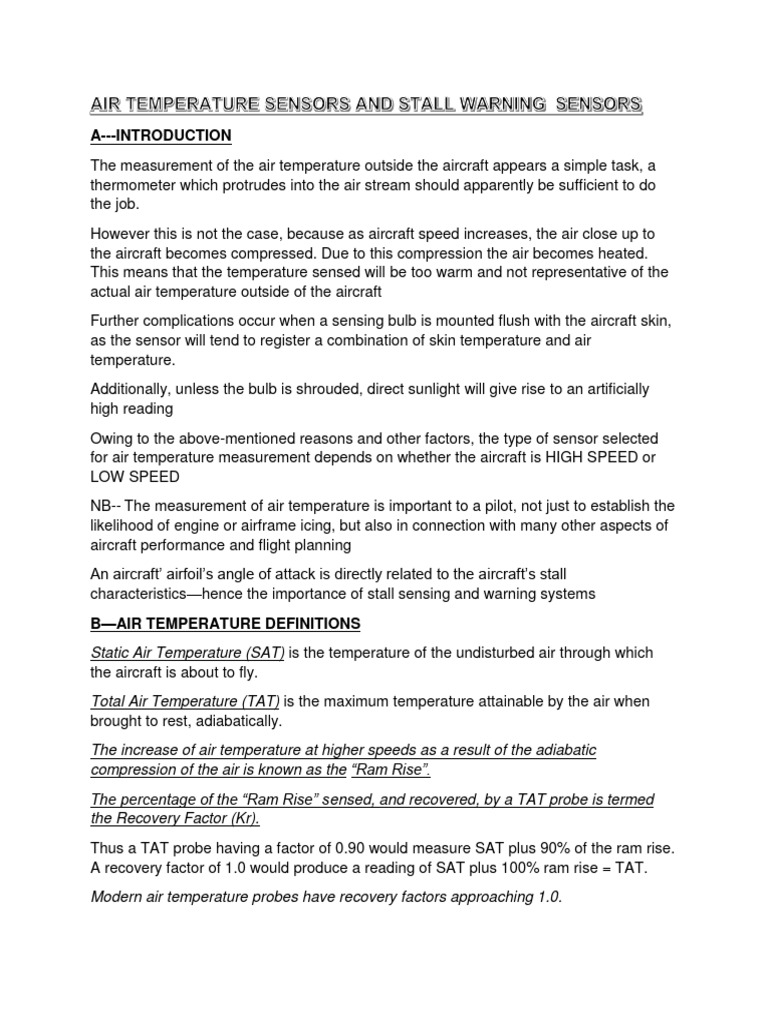 Air Temperature Sensors | PDF | Thermometer | Pressure Measurement