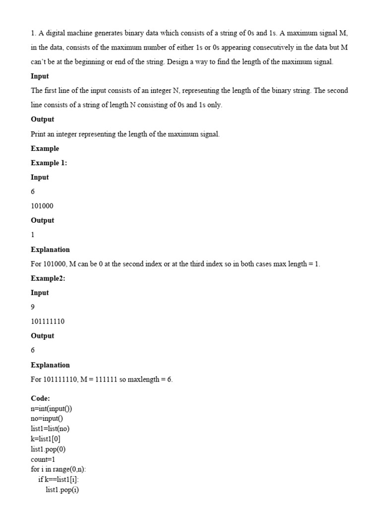 Codings 1 Pdf String Computer Science Bit