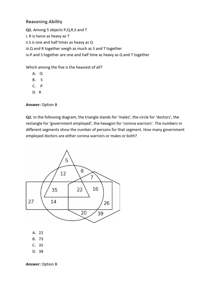 Reasoning Ability | PDF