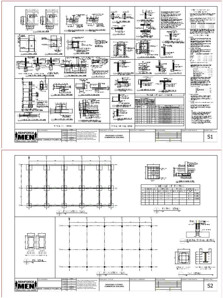 2 Storey Commercial Building Structural Plan-03-06-23 | PDF