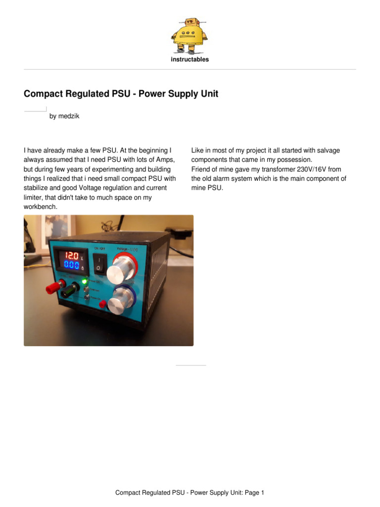 Compact Regulated PSU Power Supply Unit | PDF | Power Supply ...