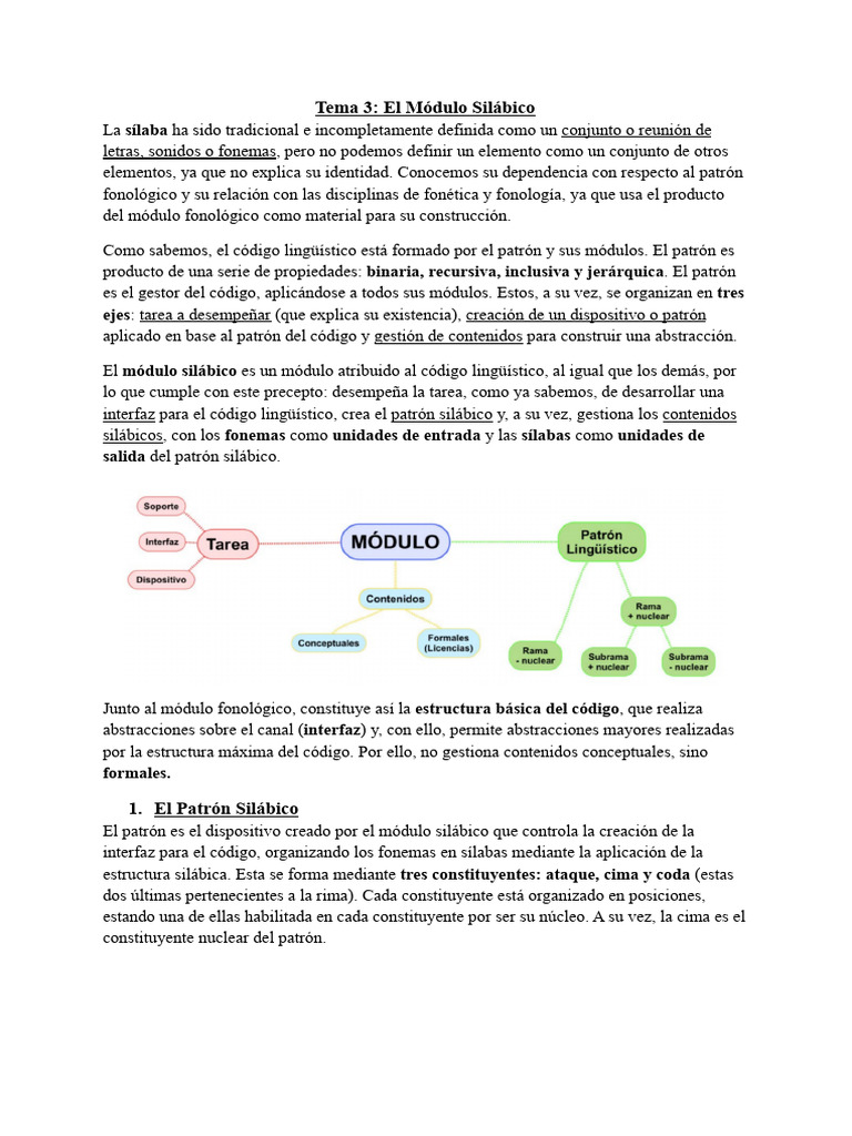 Estructura y Patrón Silábico | PDF | Sílaba | Fonología