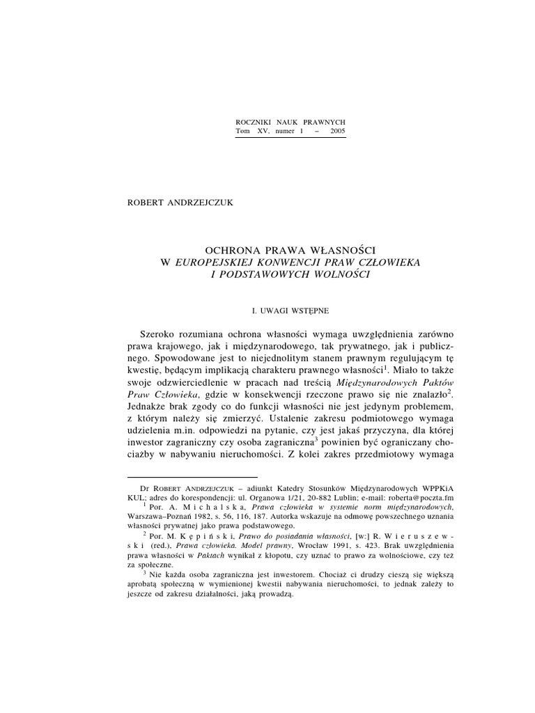 Ochrona_prawa_własności_w_Europejsk | PDF