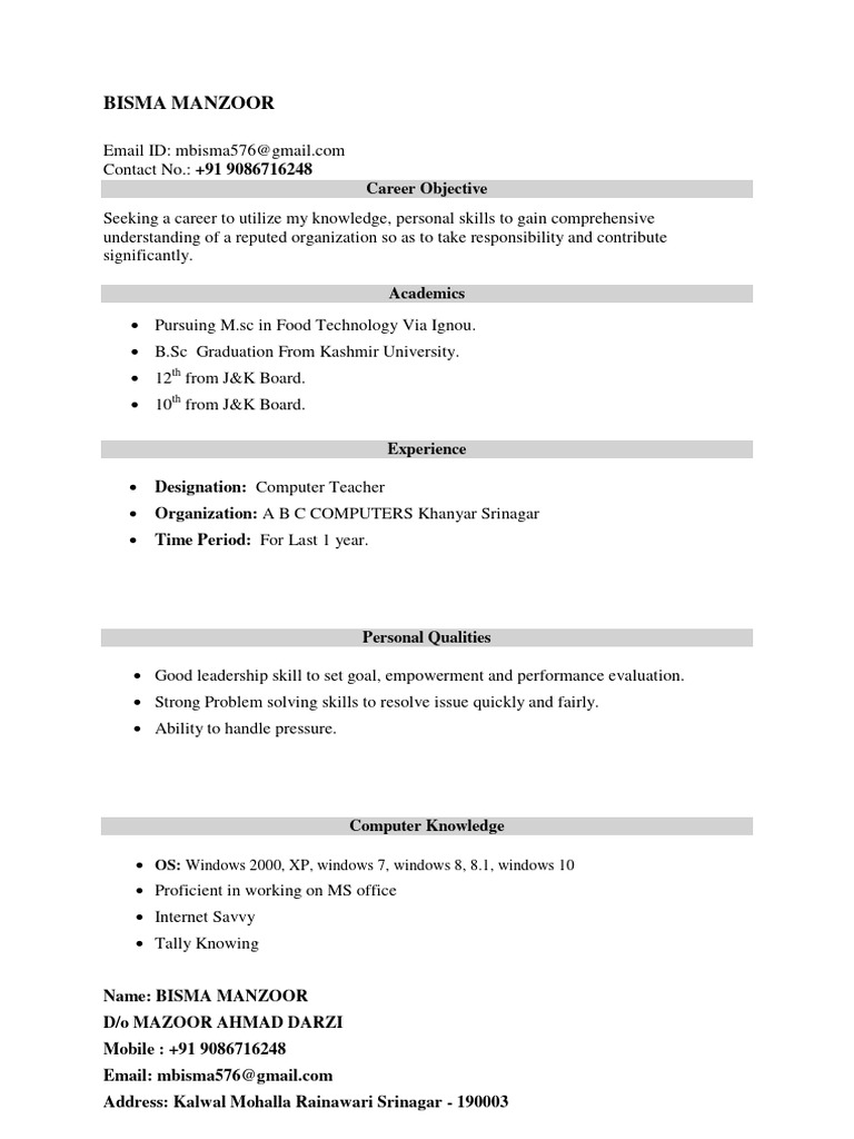 Bisma CV | PDF