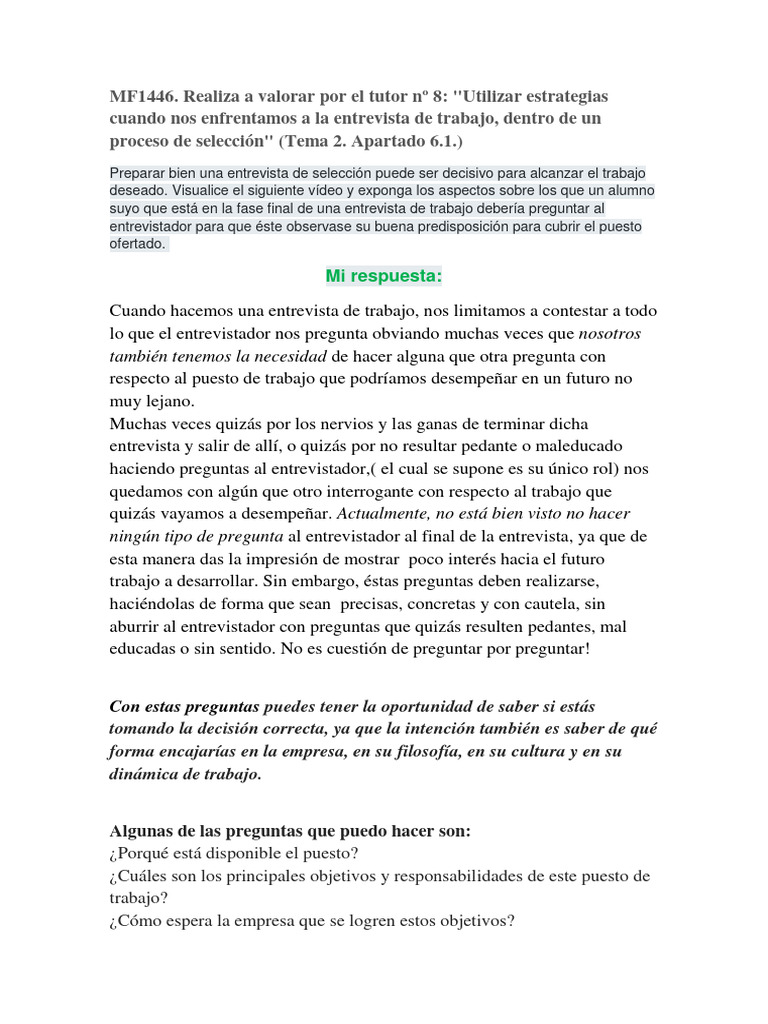 MF1446. Realiza A Valorar Por El Tutor Nº 8. Tema 2. Apartado 2.6.1 ...