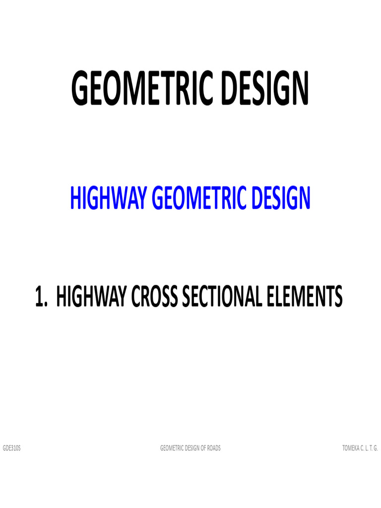 02 Cros Sectional Elements | PDF | Road | Lane