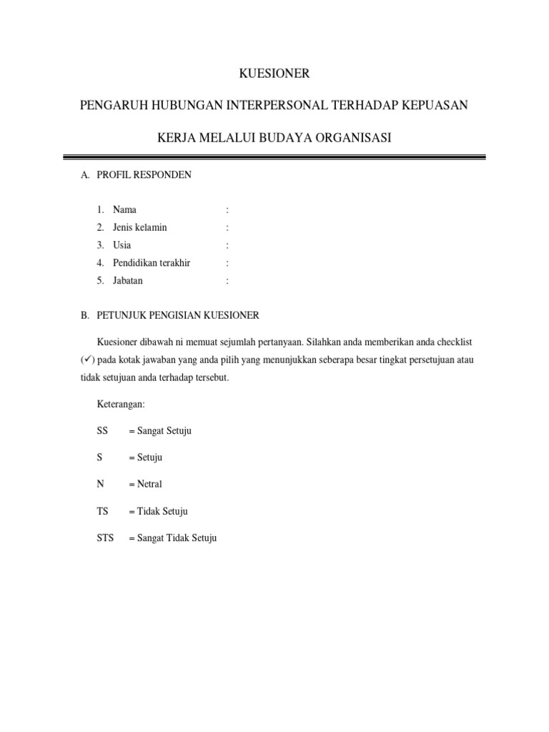 KUESIONER | PDF | Pengembangan Diri | Kesehatan Holistik