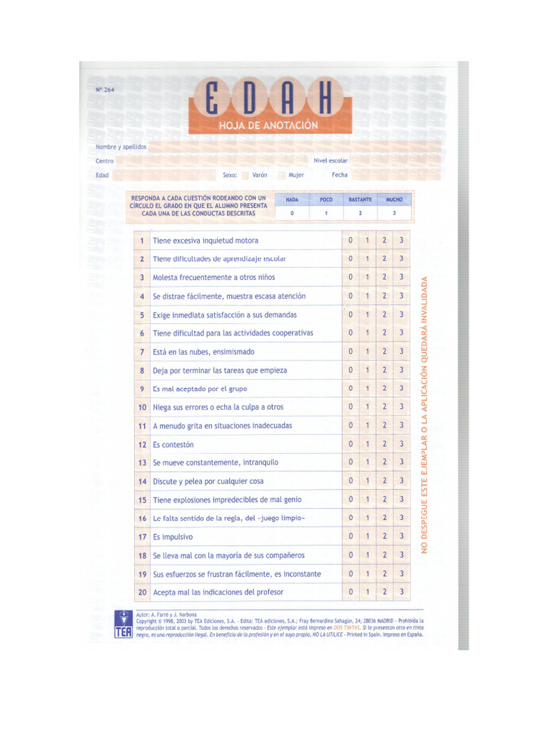 HOJA EDAH Familias | PDF