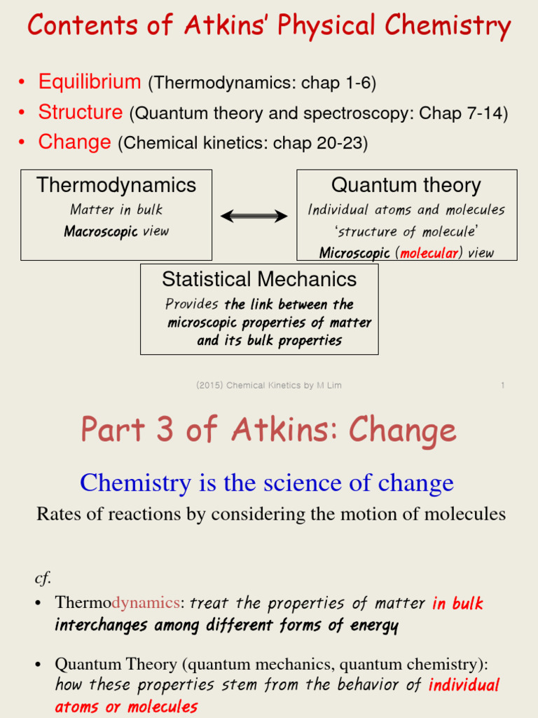 Equilibrium - Structure - Change: Thermodynamics Quantum Theory | PDF | Gases | Molecules