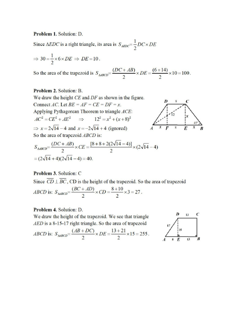 Trapezoid Rule Solutions | PDF