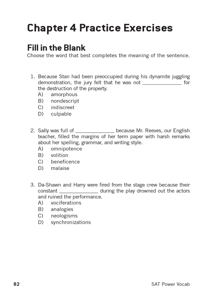 SAT Vocabulary Practice | PDF | Rattlesnake | Snake