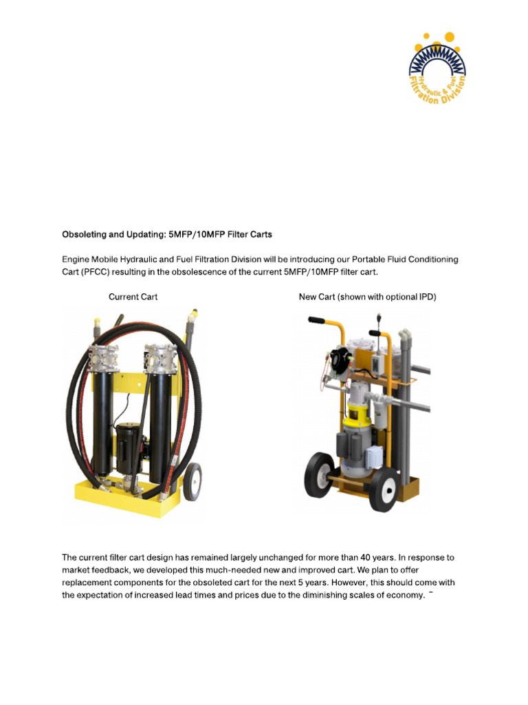 Portable Fluid Conditioning Cart Overview | PDF | Pump | Filtration