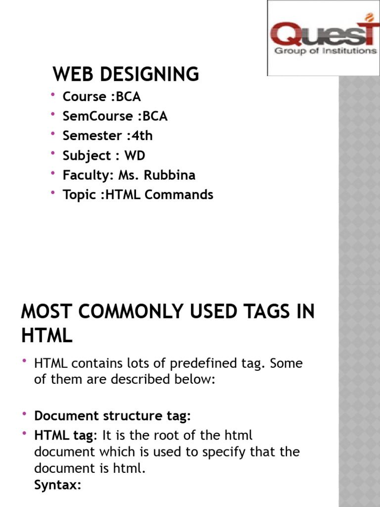 HTML Commands | PDF | Html Element | Html