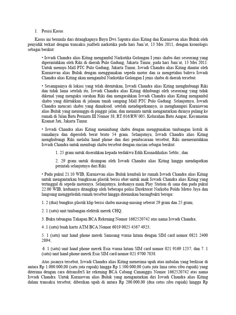 Contoh Posisi Kasus | PDF