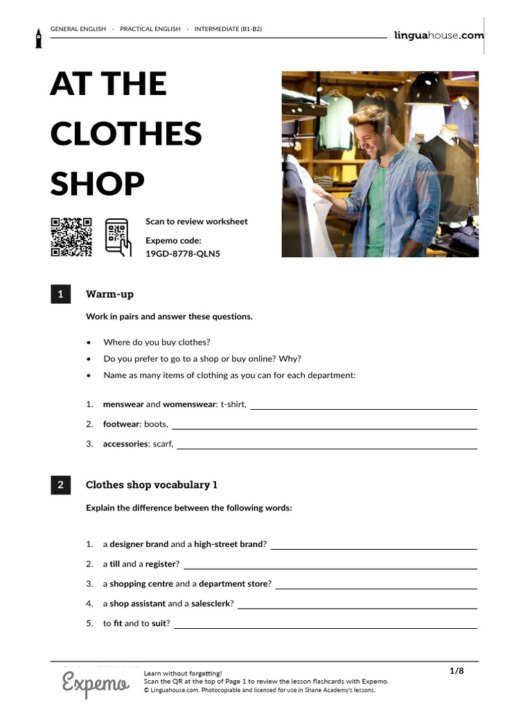 Practical English at the Clothes Shop | PDF | Clothing