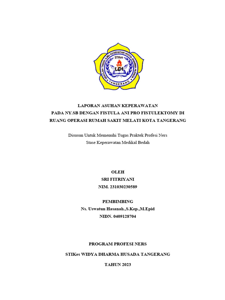 3.resume Ny. S Fistula Ani | PDF