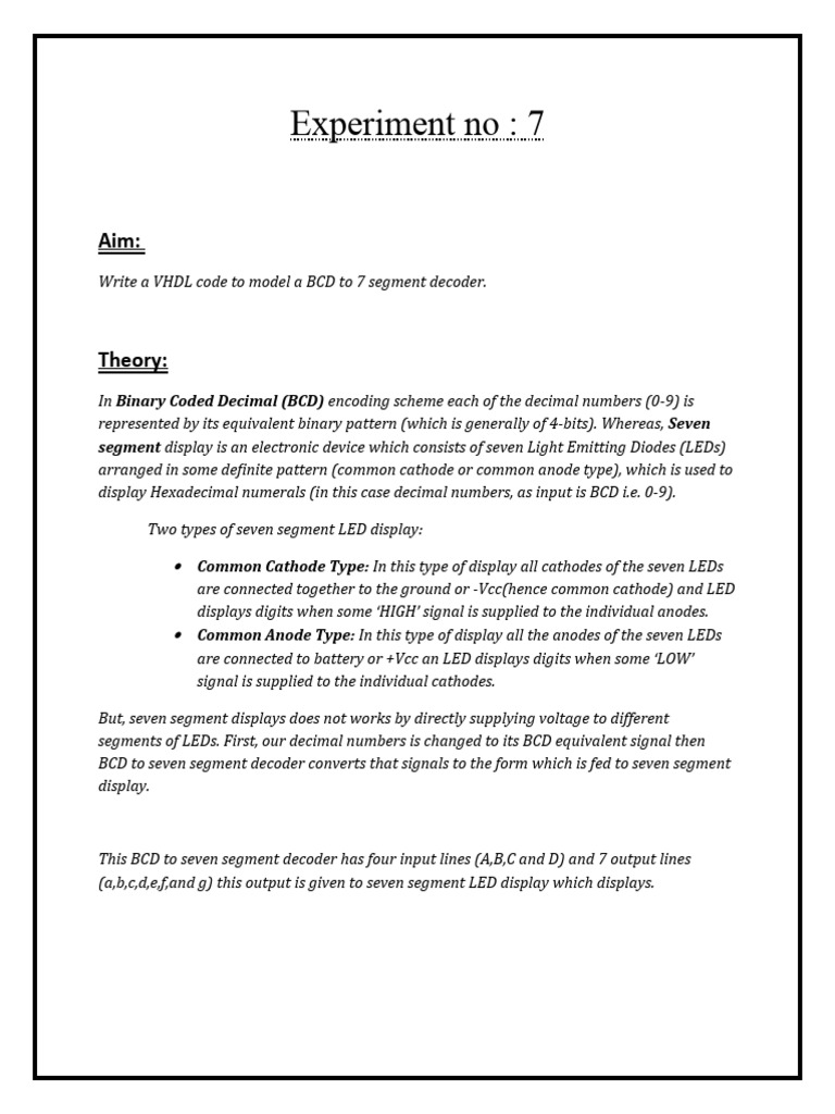 Experiment No7 | PDF | Teaching Methods & Materials