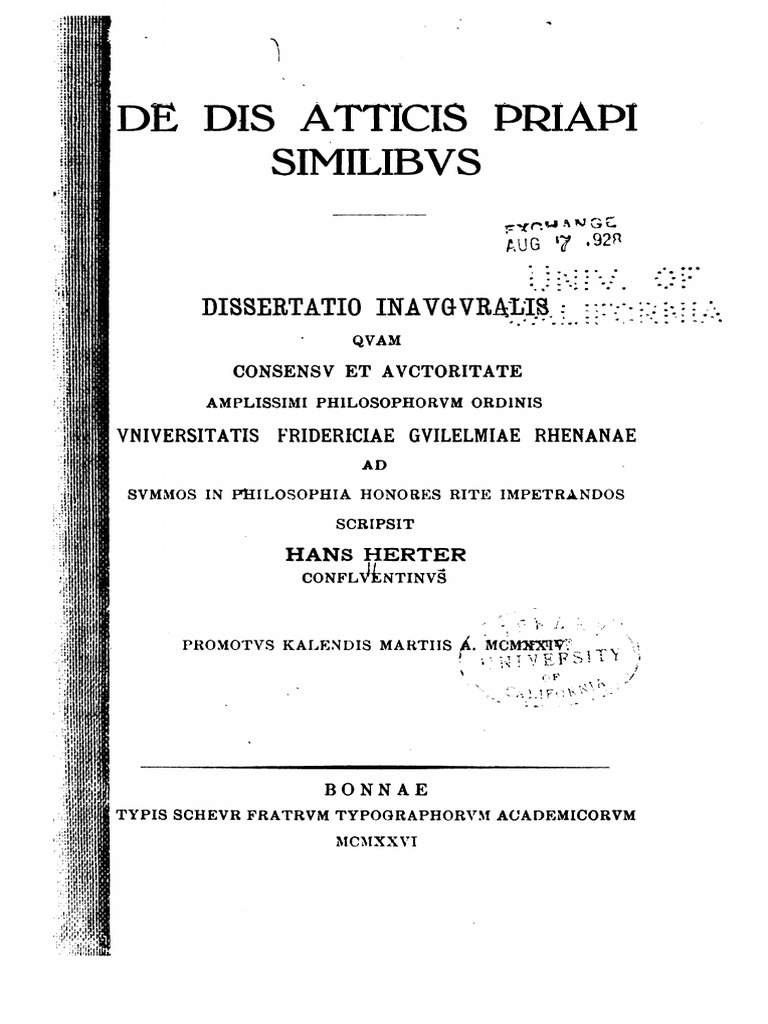 De Dis Atticis Priapi Similibus | PDF