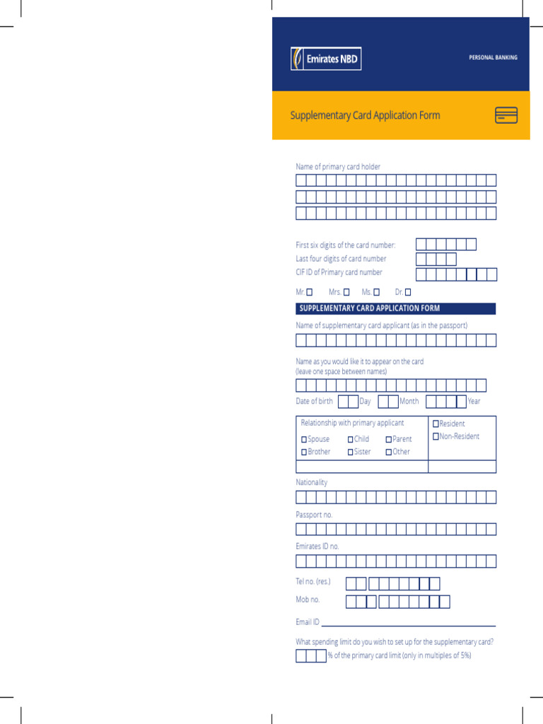 AW - Supplementary Credit Card Form - 31!5!22 | PDF