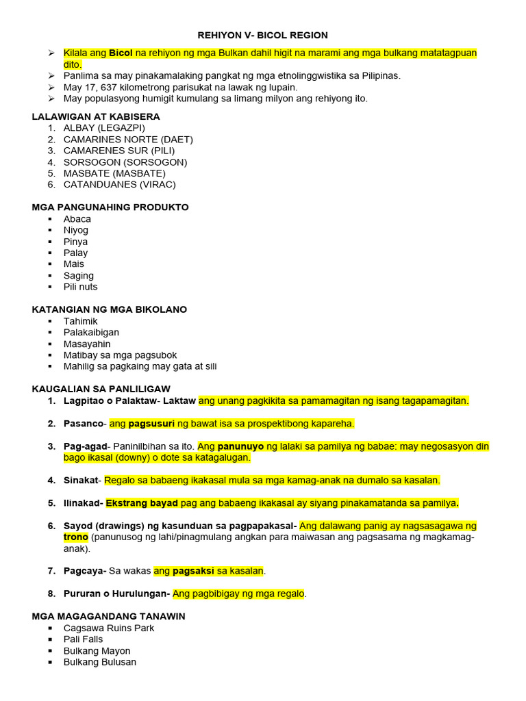 Rehiyon 5-Bicol Region | PDF