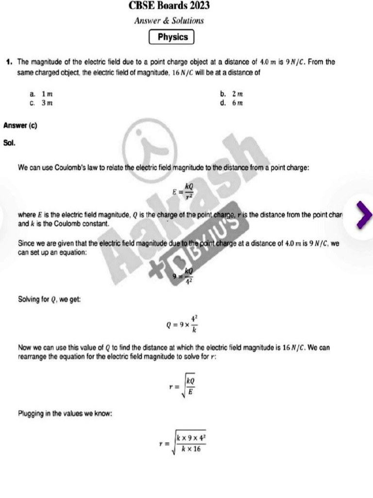 Physics Class 12 Question Paper 2023 | PDF