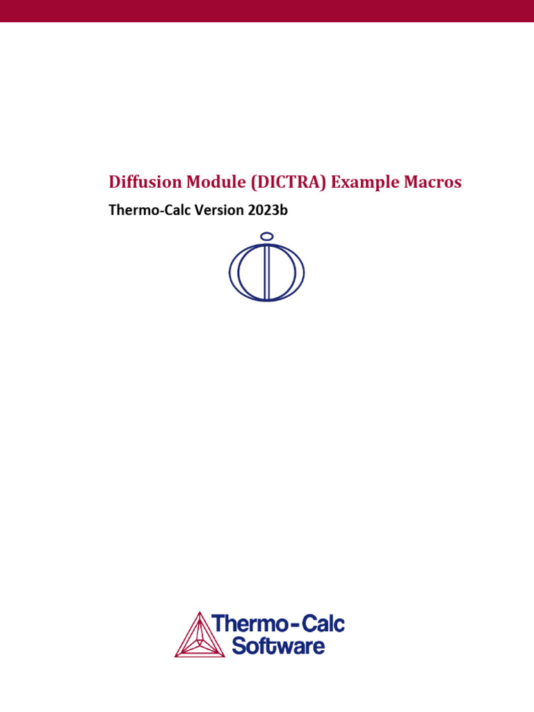 Diffusion Module (DICTRA) Console Mode Example Macros | PDF | Physical ... Diffusion Module (DICTRA) Console Mode Example Macros | PDF | Physical ...