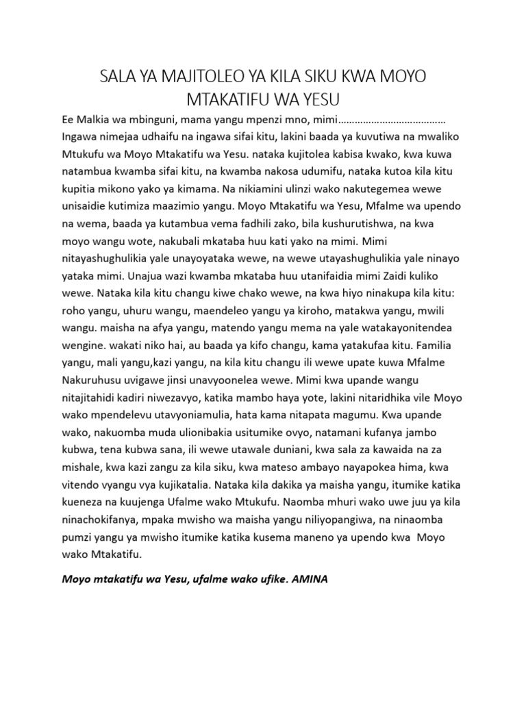 Sala Ya Majitoleo | PDF