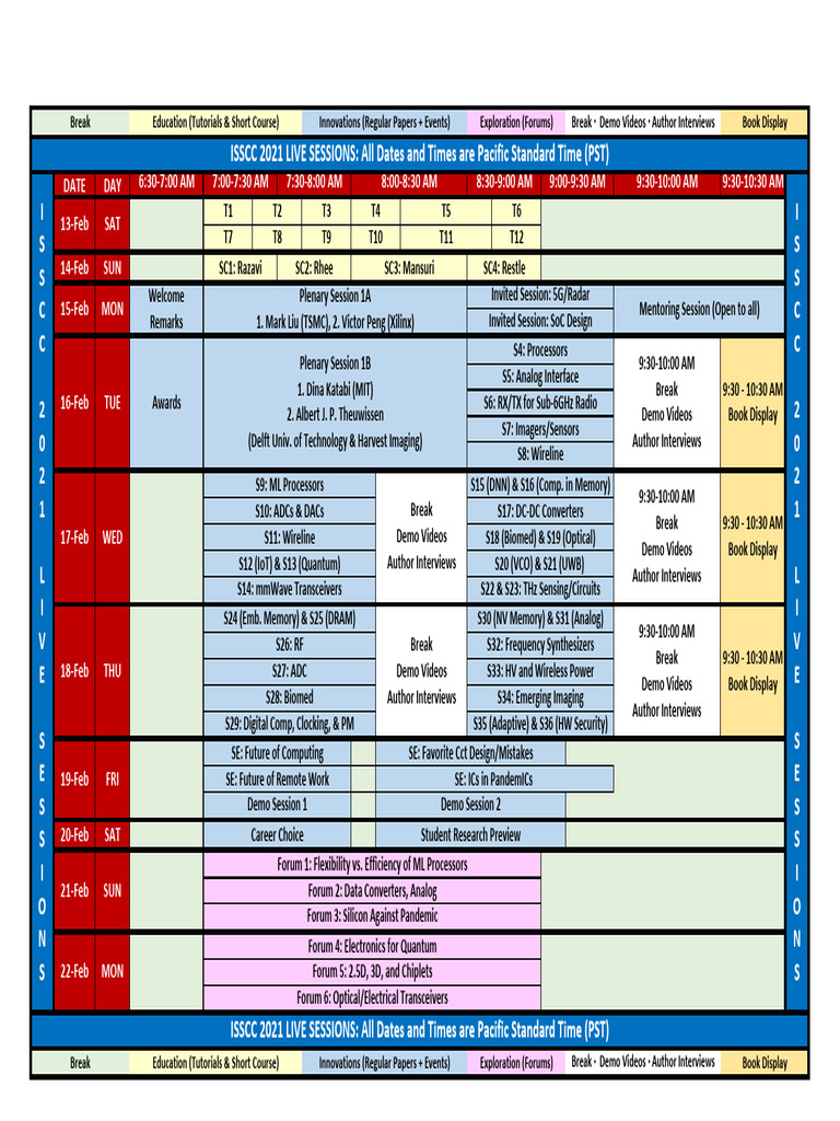 isscc2021.schedule_020421-2 | PDF | Computer Science | Physical Sciences