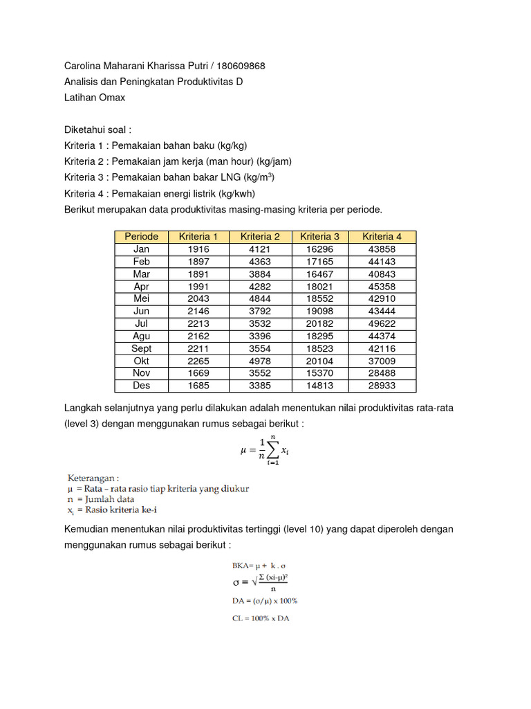Analisis Produktivitas Latihan Omax | PDF