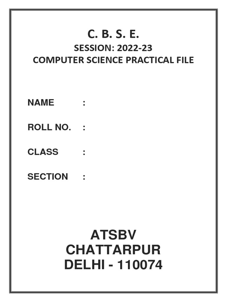 Practical File Pdf Computer File Computer Program