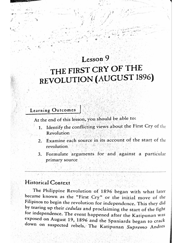 The First Cry of The Revolution | PDF