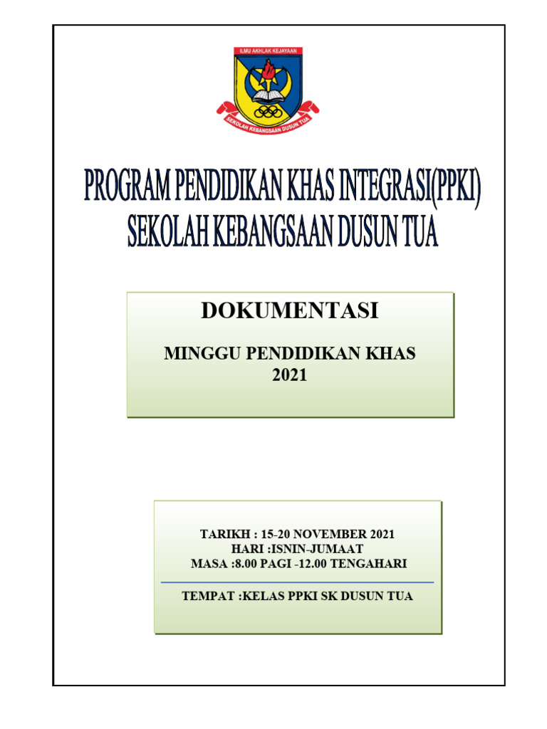 Minggu Pendidikan Khas SK Dusun Tua | PDF