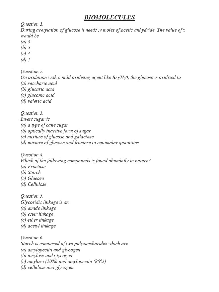 Biomolecules Class 12 | PDF | Glucose | Carbohydrates