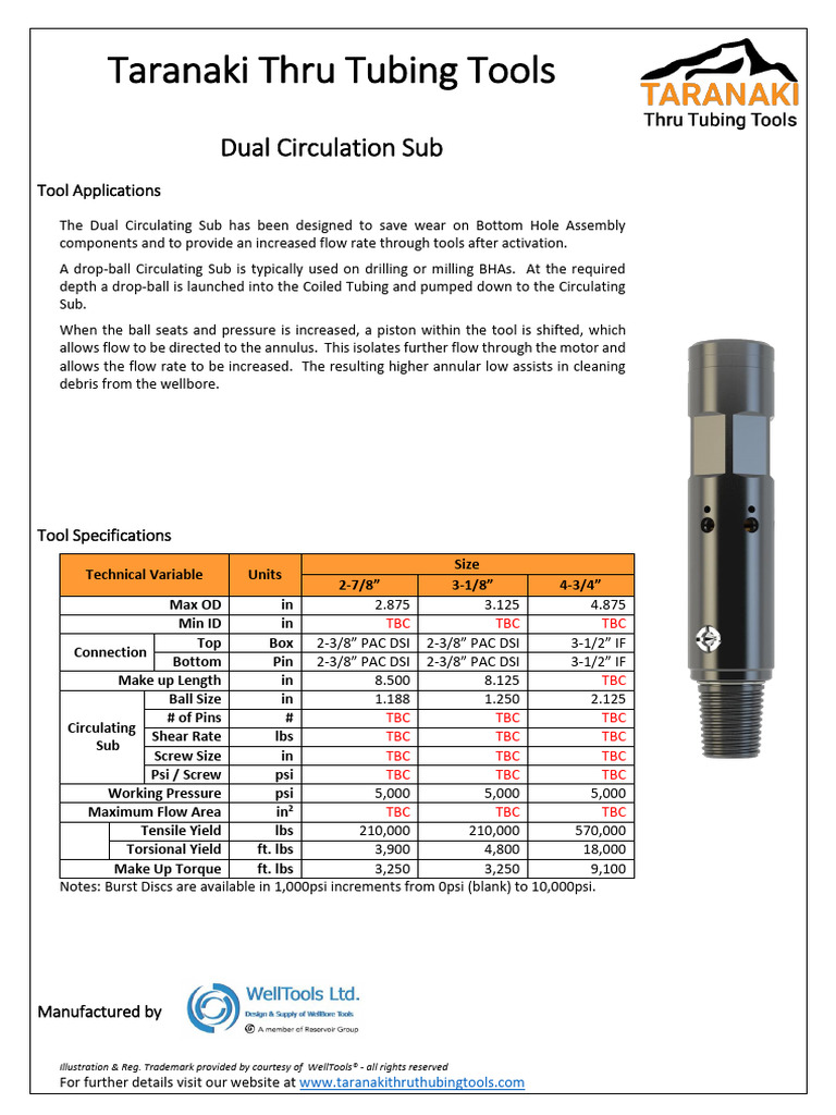 11 TTTT Dual Circulating Sub 22jan18 | PDF | Equipment | Manufactured Goods
