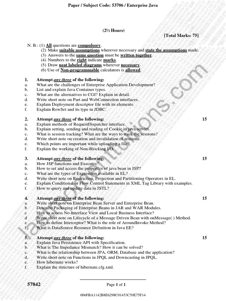 Tybsc-It Sem5 Ej Apr19-1 | PDF | Java (Programming Language) | Java ...