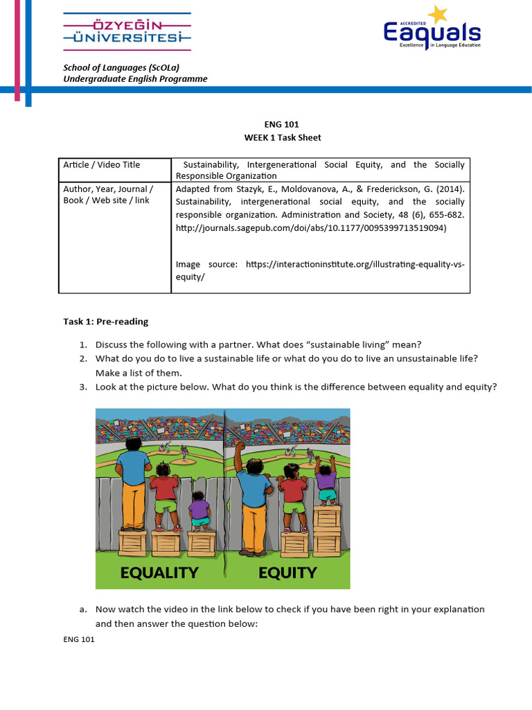 W2. Task Sheet | PDF | Sustainability | English Language