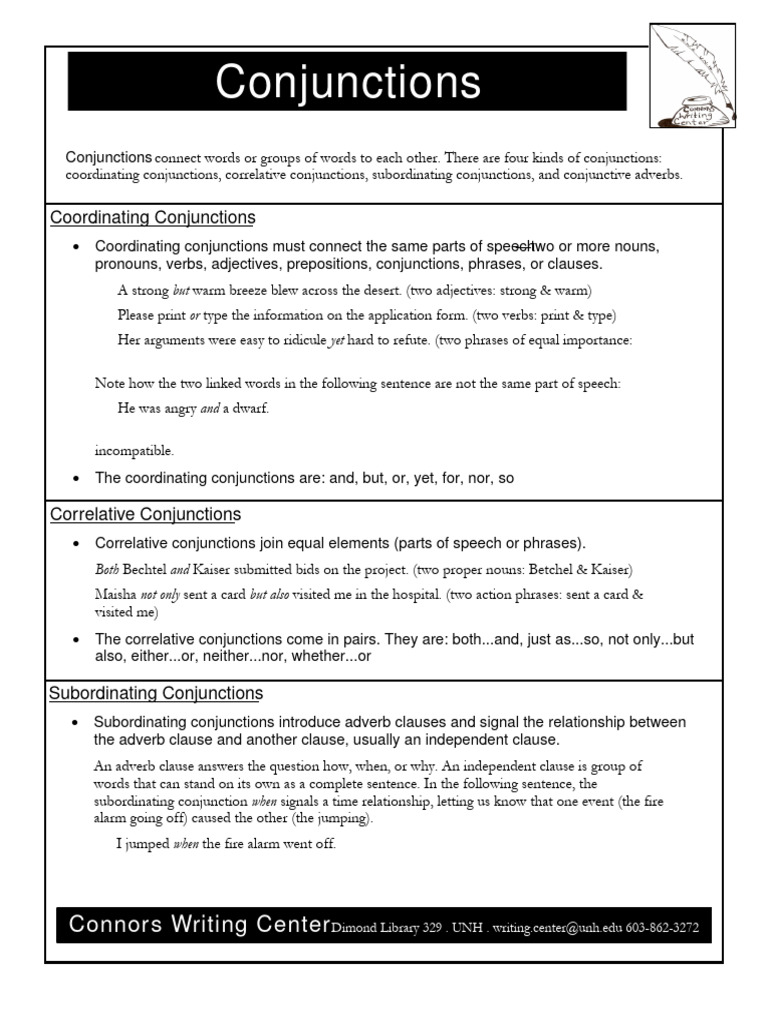 Conjunctions | PDF | Part Of Speech | Adverb