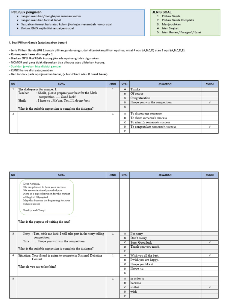 Template Soal Pilihan Ganda PDF | PDF | Dietary Supplements | Juice