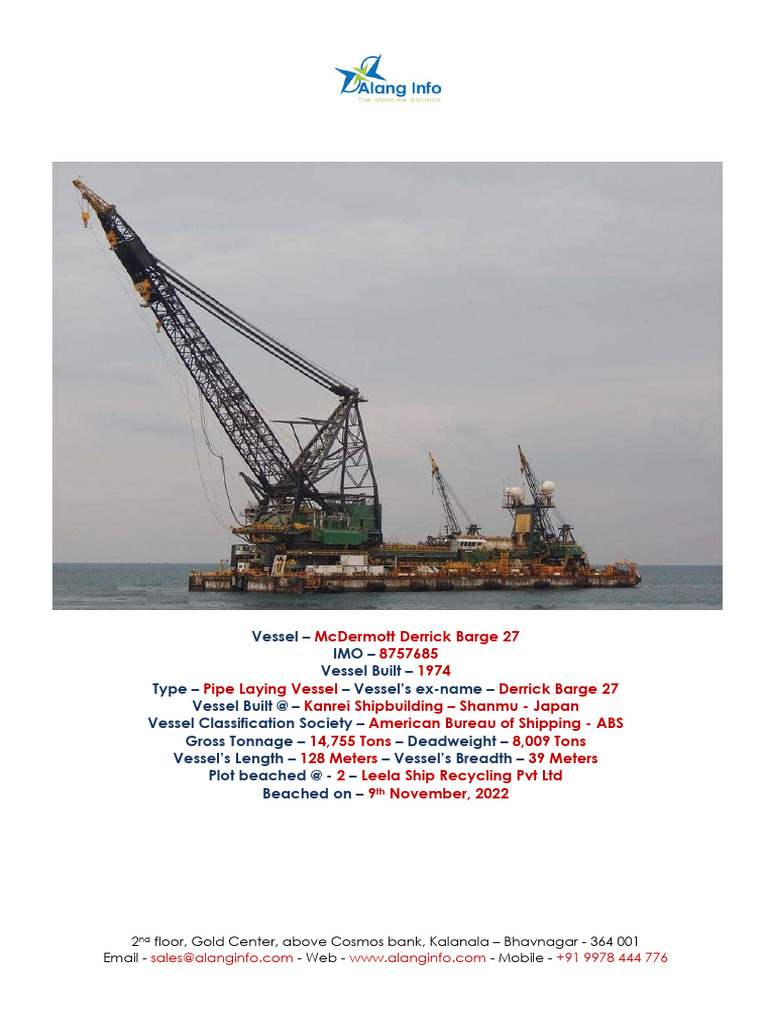 2 - McDermott Derrick Barge 27 | PDF | Machines | Engines