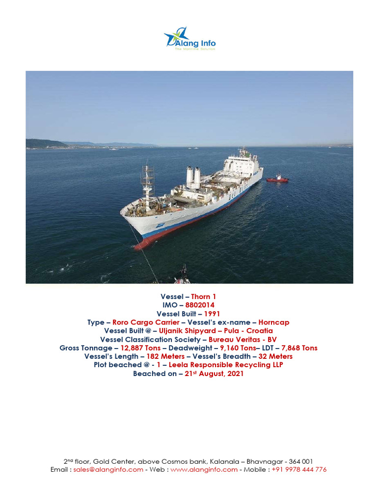 1 - Thorn 1 | PDF | Tonnage | Mechanical Engineering